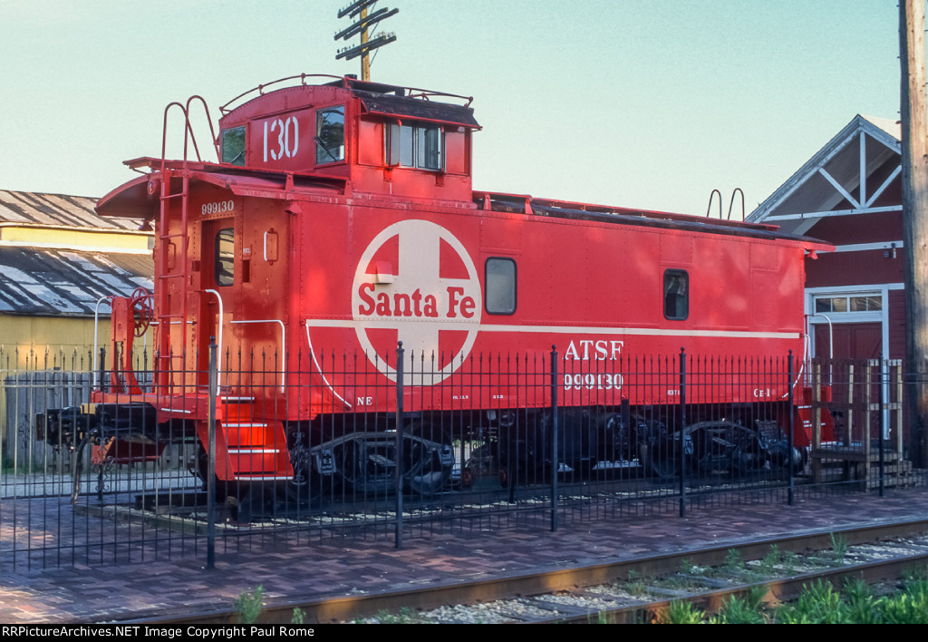 ATSF 999130, Steel Riveted Caboose, on display